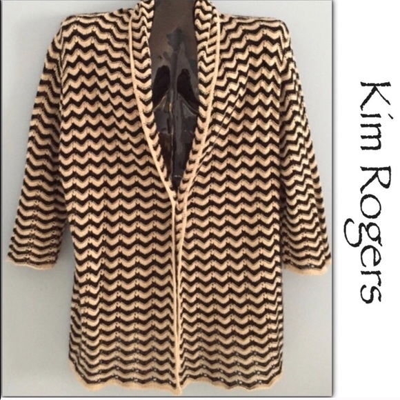 Kim Rogers | Sweaters | Kim Rogers Chevron Print Cardi | Poshmark